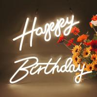 China LED Neon Letters 500mmx200mm Acrylic Party Background Wall Decoration Happy Birthday Neon Lights DC 12V for sale
