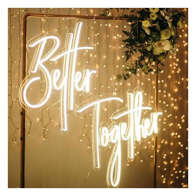 China Custom LED Neon Sign Decoration 1000mm x 340mm Happily Ever After Love Sign DC 12V for sale