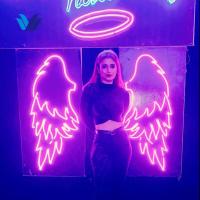 China HONGSEN Custom LED PVC Neon Sign Angel Wings Light 1000mm 12V DC for Holiday Decoration for sale