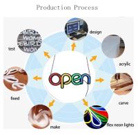 China Custom LED Neon Open Sign 1000mm x 340mm DC 12V for Wedding Party Decoration for sale