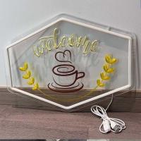 China IP65 Acrylic LED Neon Light Sign 110V Customizable Shop Decoration for Coffee Business Welcome for sale