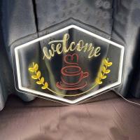 China IP65 Acrylic LED Neon Light Sign 110V Customizable Shop Decoration for Coffee Business Welcome for sale