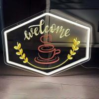 China IP65 Acrylic LED Neon Light Sign 110V Customizable Shop Decoration for Coffee Business Welcome for sale