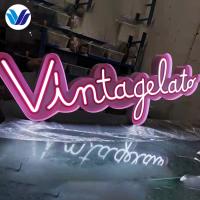 China HONGSEN Custom Stainless Steel 3D Letter Sign with LED Light 6000K for Indoor Outdoor Business for sale