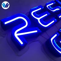China HONGSEN Custom Stainless Steel 3D Letter Sign with LED Light 6000K for Indoor Outdoor Business for sale