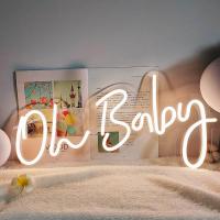 China Custom LED Neon Sign Oh Baby 12V DC Waterproof Indoor Decorative Light for Bedroom Kids Room for sale