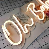 China Custom LED Neon Sign Oh Baby 12V DC Waterproof Indoor Decorative Light for Bedroom Kids Room for sale