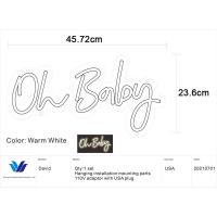China Custom LED Neon Sign Oh Baby 12V DC Waterproof Indoor Decorative Light for Bedroom Kids Room for sale