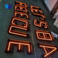 China Hongsen Custom Stainless Steel Neon Sign LED Metal Box 12V 1000mm for Restaurant Bar for sale