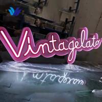 China Hongsen Custom Stainless Steel Neon Sign LED Metal Box 12V 1000mm for Restaurant Bar for sale