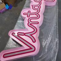 China Hongsen Custom Stainless Steel Neon Sign LED Metal Box 12V 1000mm for Restaurant Bar for sale
