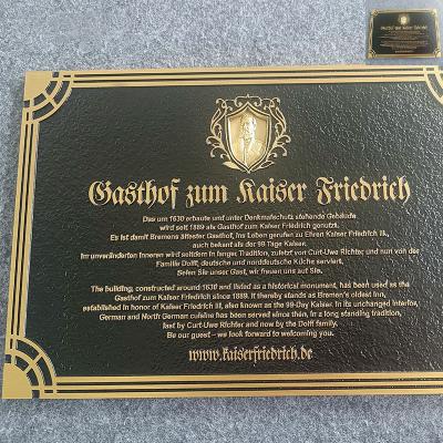 China Custom CNC Engraved 10mm Solid Brass Aluminum Memorial Plaque Museum Exhibit Label for sale