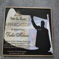 China Custom Memorial Plaque Grave 3D Relief UV Printed Brass Aluminum Metal Plaque Cemetery for sale