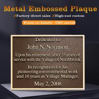 China Custom Memorial Plaque Grave 3D Relief UV Printed Brass Aluminum Metal Plaque Cemetery for sale