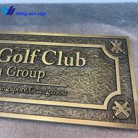 China Custom Bronze Brass Building Sign Plaque 6000K LED Outdoor Office Room Sign 2kg Metal for sale
