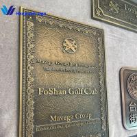 China Custom Bronze Brass Building Sign Plaque 6000K LED Outdoor Office Room Sign 2kg Metal for sale