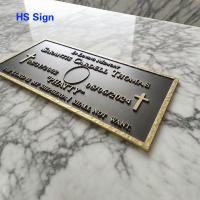 China Custom Brass Aluminum Memorial Plaque Grave Marker Metal Engraving Plaque 2 Year Warranty for sale