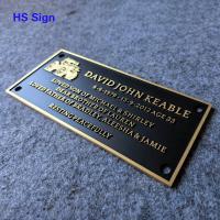 China Custom Brass Aluminum Memorial Plaque Grave Marker Metal Engraving Plaque 2 Year Warranty for sale