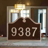 China Custom Metal House Number Plaque Classic Address Sign Stainless Steel Aluminum for Home Entrance Outdoor for sale