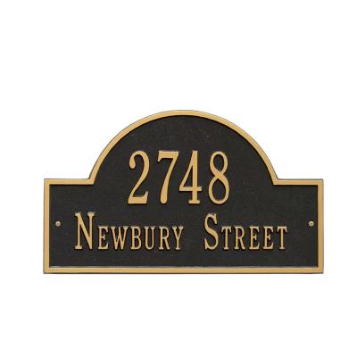 China Custom Cast Metal Address Plaque Raised Letter House Number Sign Antique Weatherproof Finish 8x12 Inch for sale