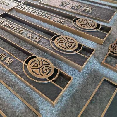 China Custom Metal Plaque Sign Stainless Steel Brass Aluminum Engraved Doorplate for Store Hotel Identification for sale