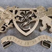 China Custom Solid Metal Letter Plaque Sign for Hotel Lobby Company Brand 3D Relief for sale