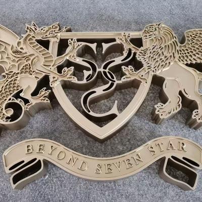 China Custom Solid Metal Letter Plaque Sign for Hotel Lobby Company Brand 3D Relief for sale