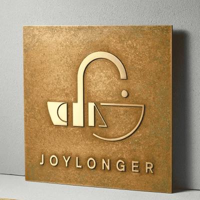 China Custom Brass Aluminum Metal Plaque Sign Retail Store Rust Resistant Any Size Shape for sale