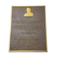 China Custom Engraved Cast Metal Plaque Brass Memorial Sign with Decorative Border 12x8 Inch for sale