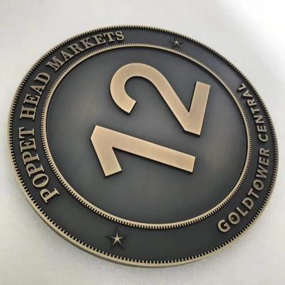 China Circular Digital Plaque Commemorative Plaque for Hotel Brass Plaque for sale