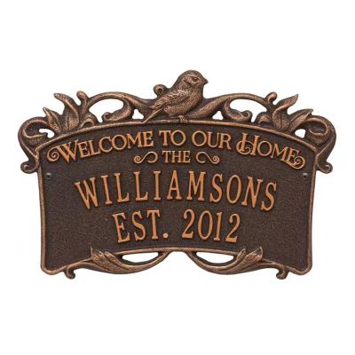 China Custom Brass Aluminum Metal Plaque Sign for Retail Stores 3D Relief Engraving for sale
