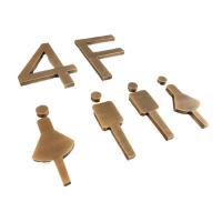 China Precision Brass Restroom Sign Toilet Wall Door Signage Male Female Icon Custom Size for sale