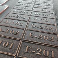 China Custom Brass Aluminum Hotel Room Number Signage Metal Door Nameplate 3D Engraved for sale