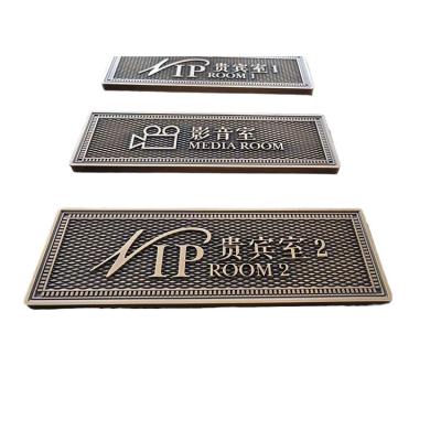 China Custom Brass Door Sign Personalized Metal Name Plate for Office Hotel Wall Room Direction Plaque for sale