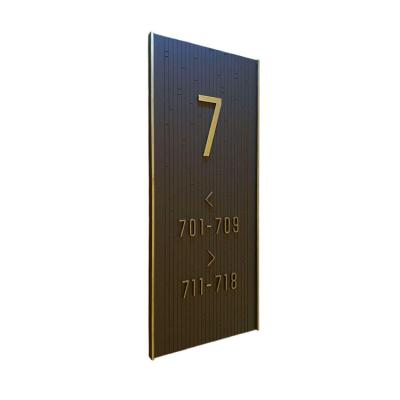 China Custom Brass Aluminum UV Printed Wayfinding Door Signage for Hotels Restaurants 2mm Thick for sale