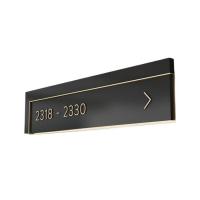 China Custom Brass Aluminum UV Printed Wayfinding Door Signage for Hotels Restaurants 2mm Thick for sale