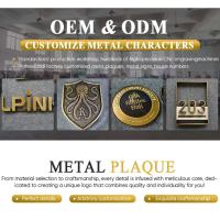 China Custom Brass Aluminum Retro Metal Plaques Panel Sign with Clear Coating 0.5mm 1.0mm for sale