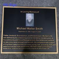 China Custom Bronze Memorial Plaque Grave Commemorative Metal Crafts 8x10 Inch Ready to Ship for sale