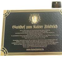 China Custom Aluminum Brass Metal Plaque with 3D Relief Painted Finish for Hotel Signage for sale