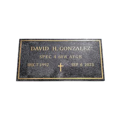 China Custom Etched Grave Name Plaques Decorative Memorial Brass Aluminum Metal Plaque 2mm for sale