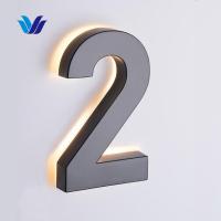 China HONGSEN 316 Stainless Steel LED Address Sign 6000K 30000Hrs Outdoor House Number Light for sale