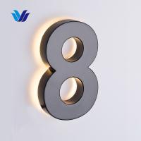 China HONG SEN Custom Metal LED House Number Light Plate 6000K Daylight Outdoor Sign for sale
