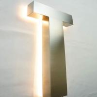 China HONG SEN Custom Metal LED House Number Light Plate 6000K Daylight Outdoor Sign for sale