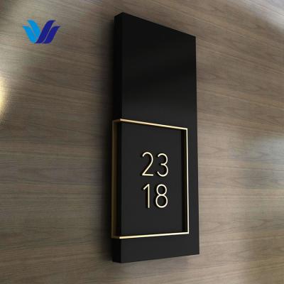 China Hongsen Custom Metal LED House Number Sign 6000K for Indoor Outdoor Hotel Company Park for sale