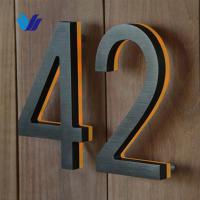 China Custom Metal 3D LED House Number Sign Outdoor Waterproof Stainless Steel 6000K 30000H for sale