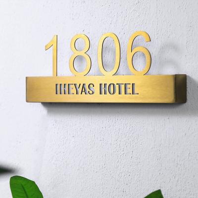 China Custom 3D Stainless Steel LED Backlit House Number Sign 6000K for Hotel Door Room for sale
