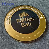 China Custom Brass Metal CNC Carved Die Cutting Printing Plaque Medal Commemorative with Custom Color 3mm 8mm for sale