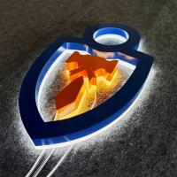 China Customized Outdoor 3D Backlit LED Letter Sign Stainless Steel 12V 30000H Business Logo for sale