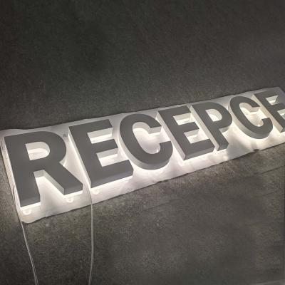 China Custom Acrylic LED Light Up Sign Integrated Bottom Plate and Letters 12V 6000K for sale