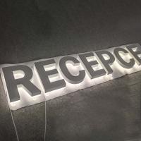 China Custom Acrylic LED Light Up Sign Integrated Bottom Plate and Letters 12V 6000K for sale